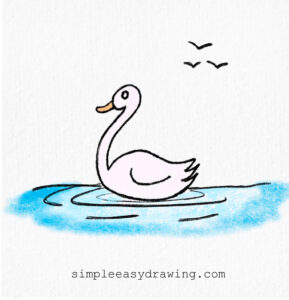 How to draw a swan in 4 steps | Simple Easy Drawing