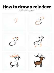 How to Draw a Reindeer Step by Step | Simple Easy Drawing